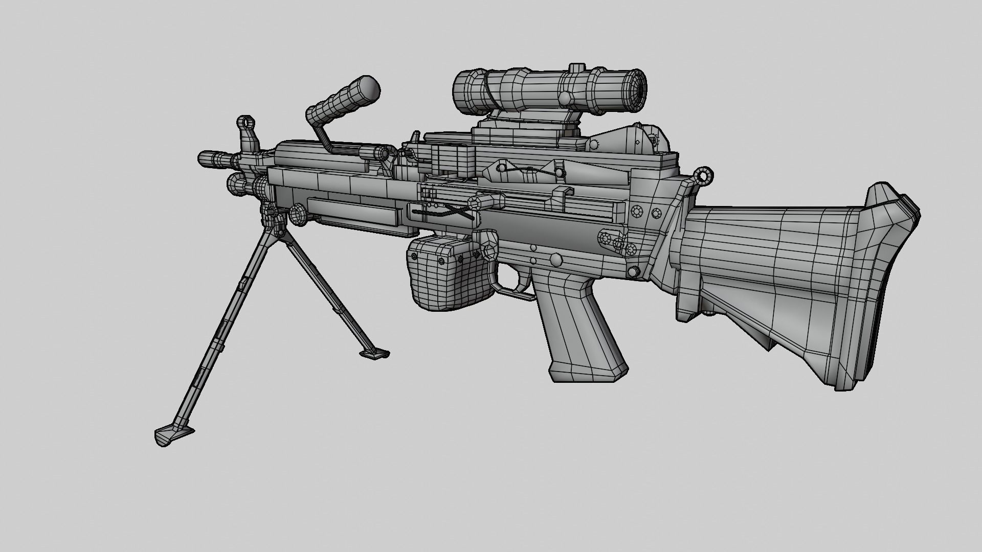 M249 free 3D model | CGTrader