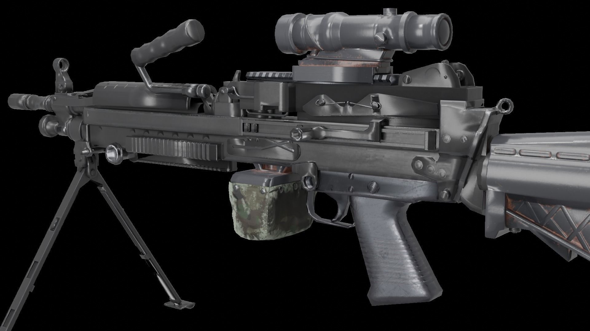 M249 free 3D model | CGTrader