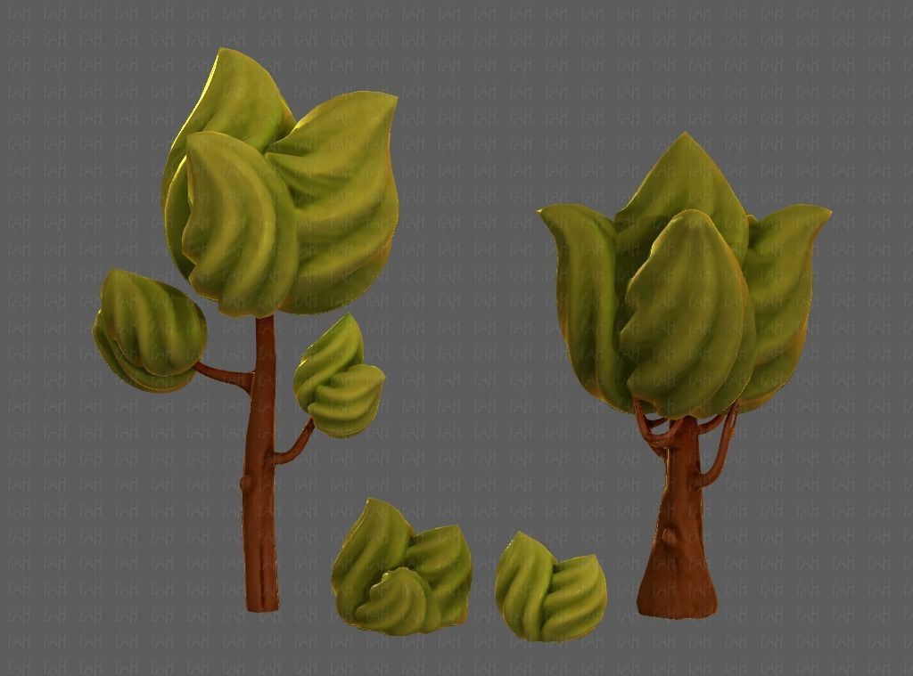 3D model Trees Cartoon V08 VR / AR / low-poly | CGTrader