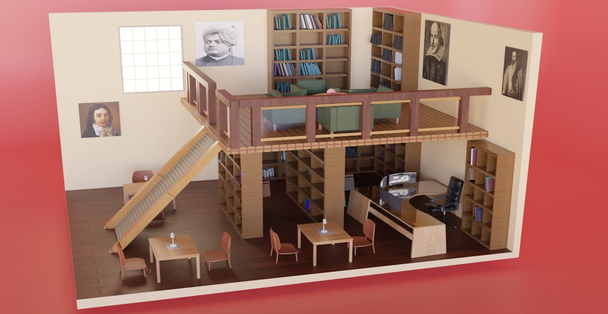 Isometric Library 3D model | CGTrader