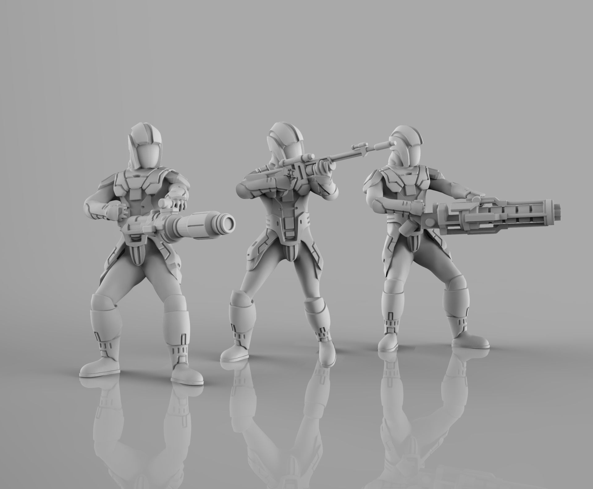 Ancient Dark Troopers Heavy Weapons Team 3D model 3D printable | CGTrader