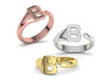 B Letter Ring Initial letter Ring Open ring Personalized ring 3D model ...