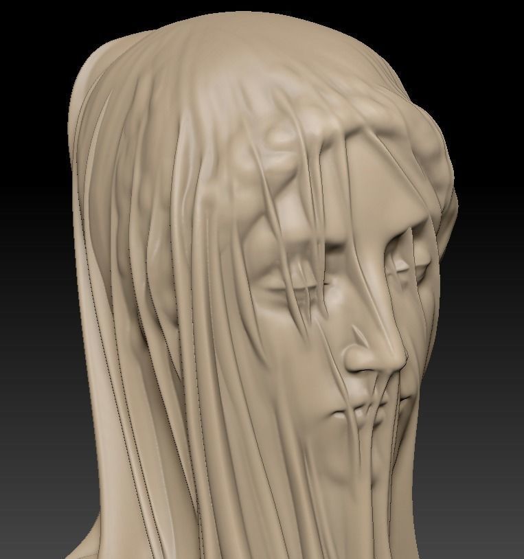 Classical Statue Bust - The Veiled Virgin Giovanni Strazza 3D model 3D ...