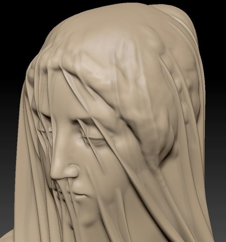 Classical Statue Bust - The Veiled Virgin Giovanni Strazza 3D model 3D ...