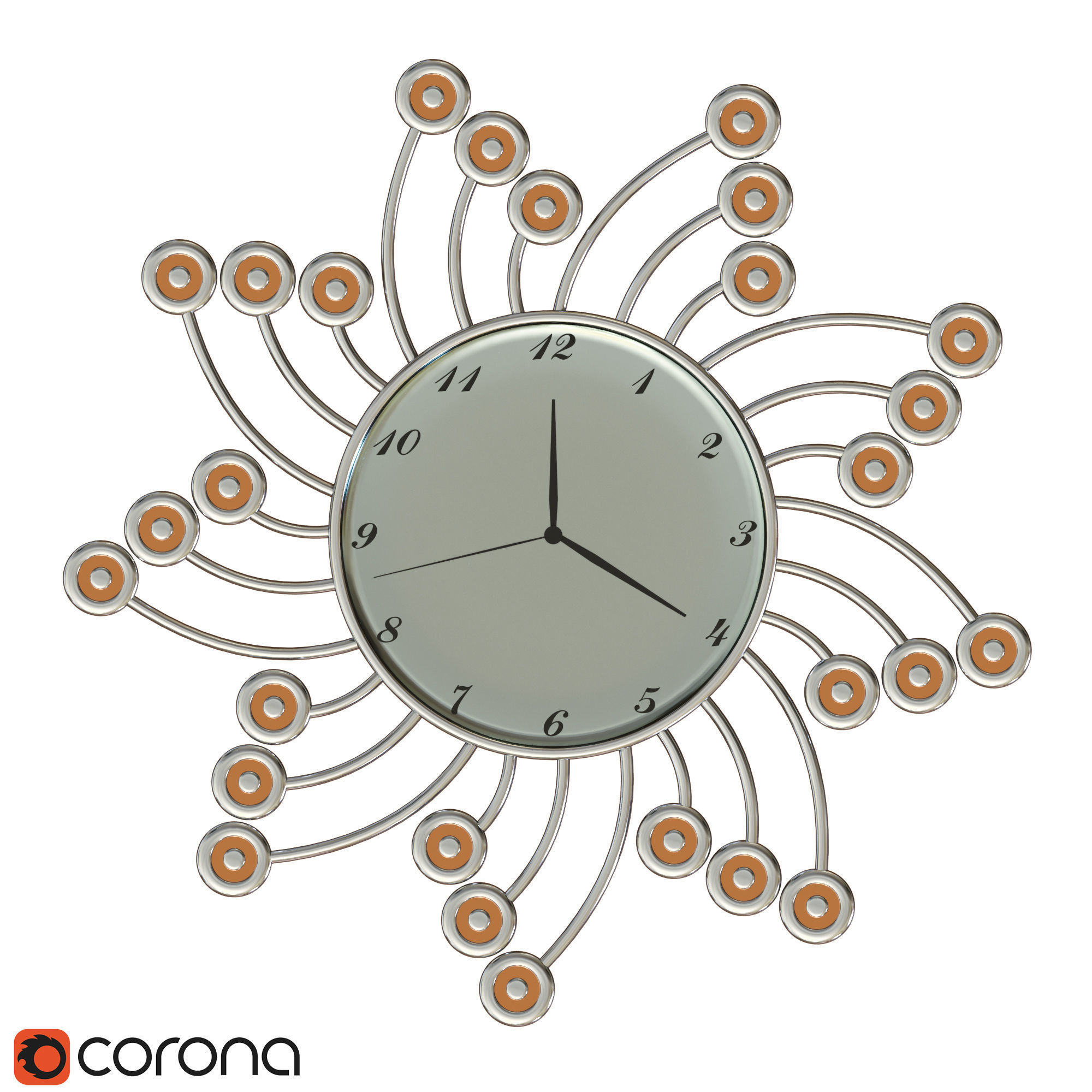 Watch corona wall clock 3D model | CGTrader