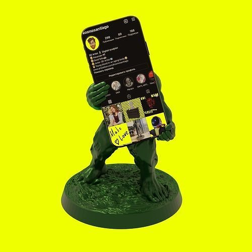 Hulk Phone Stand free 3D model 3D printable | CGTrader