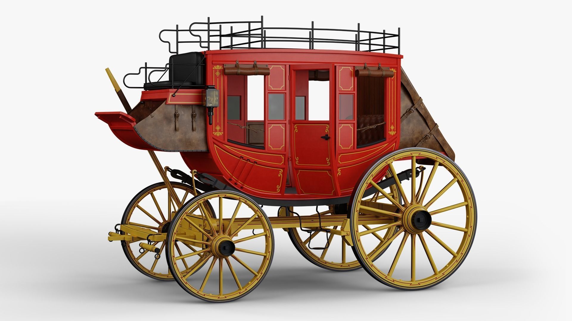 Stagecoach horse drawn carriage 3D model | CGTrader