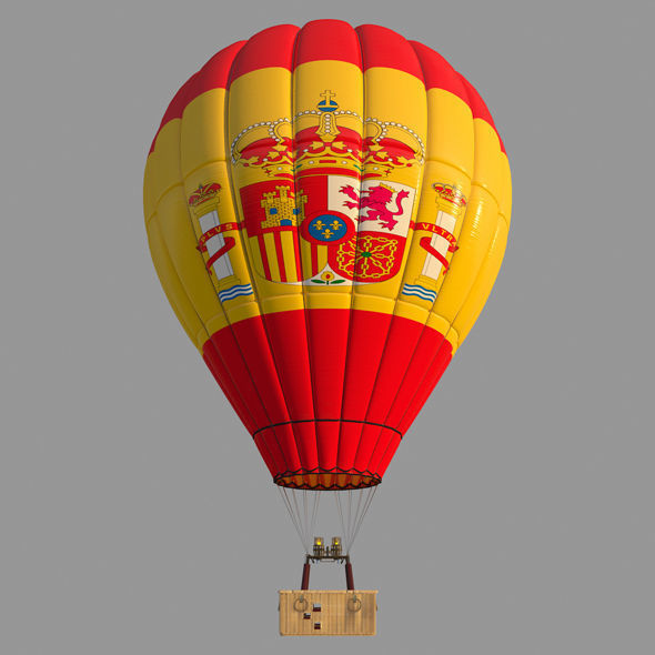 SpainFlag-Parachute hot air balloon with spanish coat of arms 3D model ...