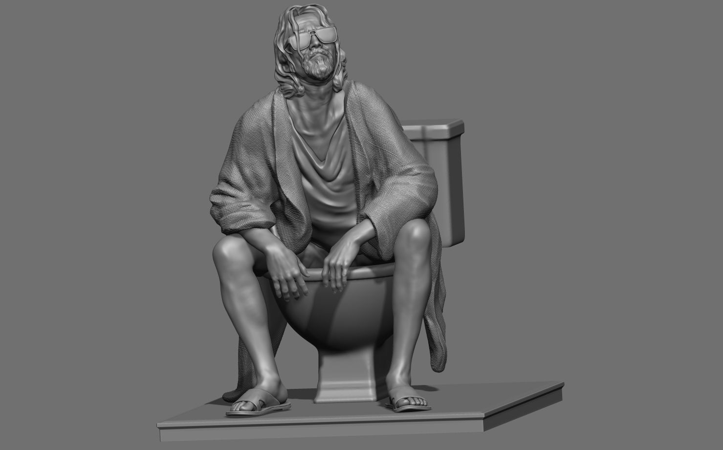 The Dude Toilet The Big Lebowski 3D model 3D printable | CGTrader