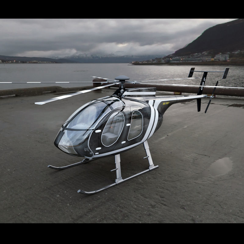 Hughes MD 530 Black 3D model | CGTrader