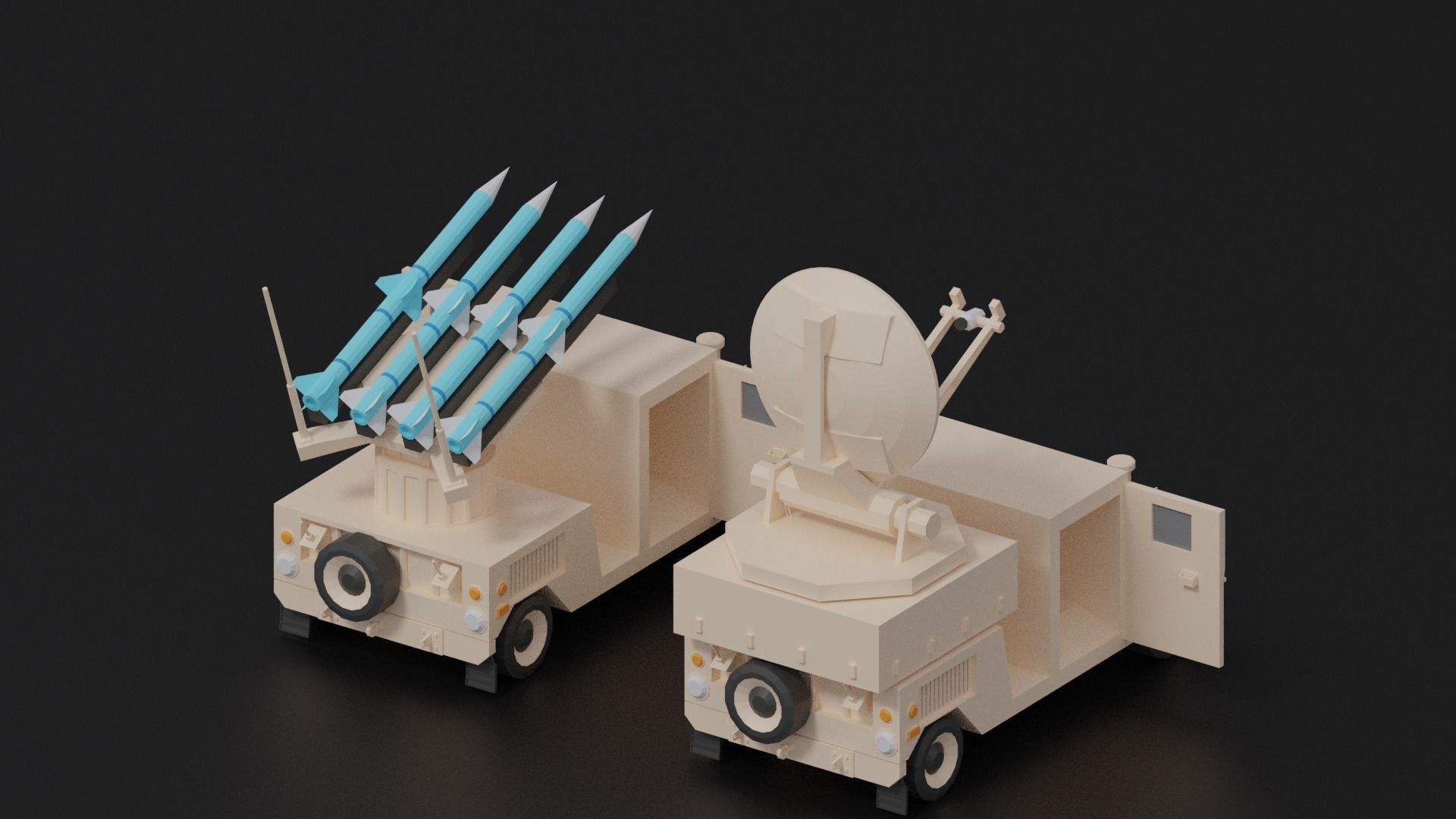 3D model Cartoon HUMVEE Military Hummer Collection VR / AR / low-poly ...