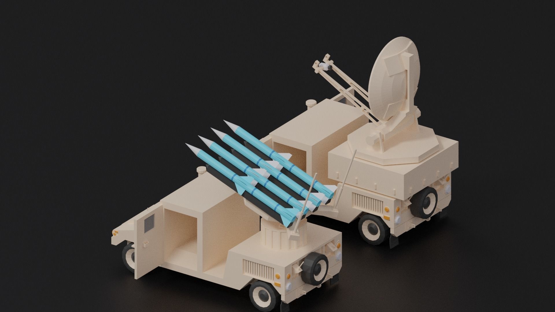 3D model Cartoon HUMVEE Military Hummer Collection VR / AR / low-poly ...