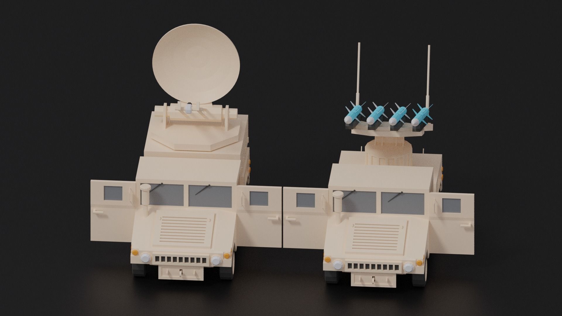 3D model Cartoon HUMVEE Military Hummer Collection VR / AR / low-poly ...