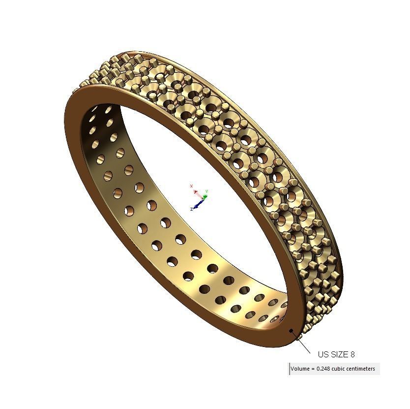 Double row diamond eternity band US sizes 6 7 8 3D model 3D printable ...