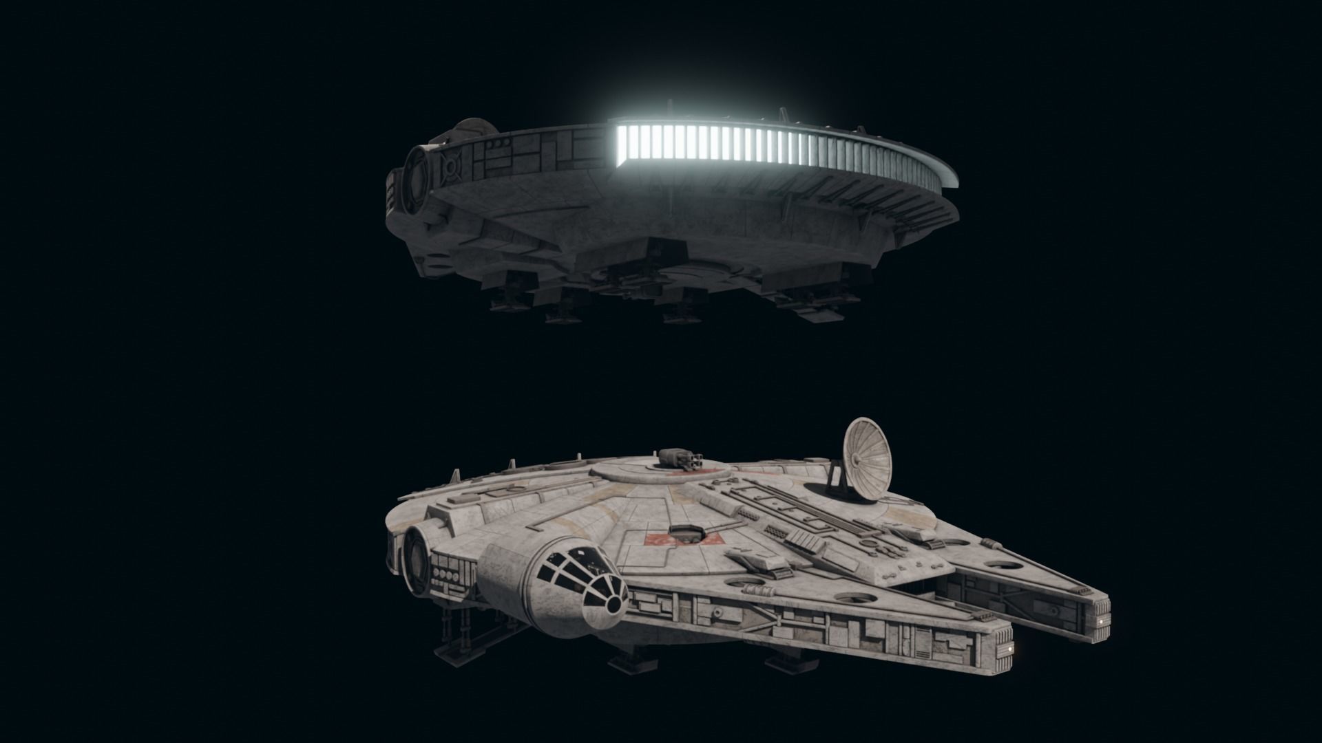 Millennium Falcon 3D model animated rigged | CGTrader