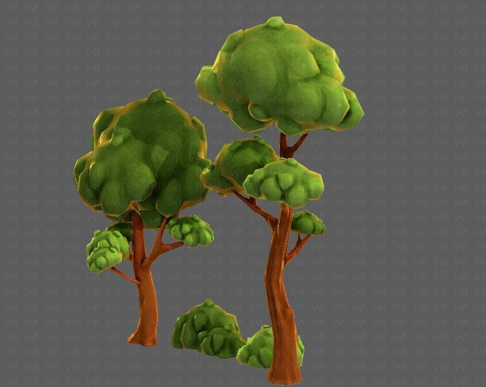 3D model Trees Cartoon V09 VR / AR / low-poly | CGTrader