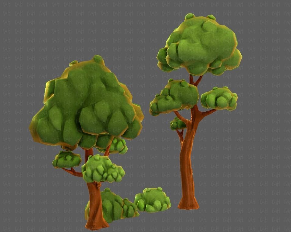 3D model Trees Cartoon V09 VR / AR / low-poly | CGTrader