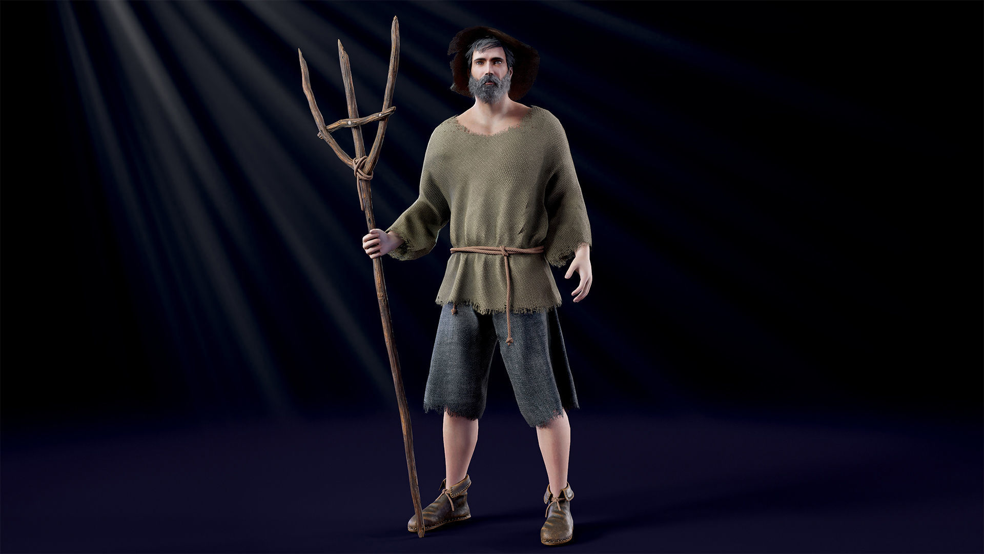 3D model Peasant man VR / AR / low-poly | CGTrader