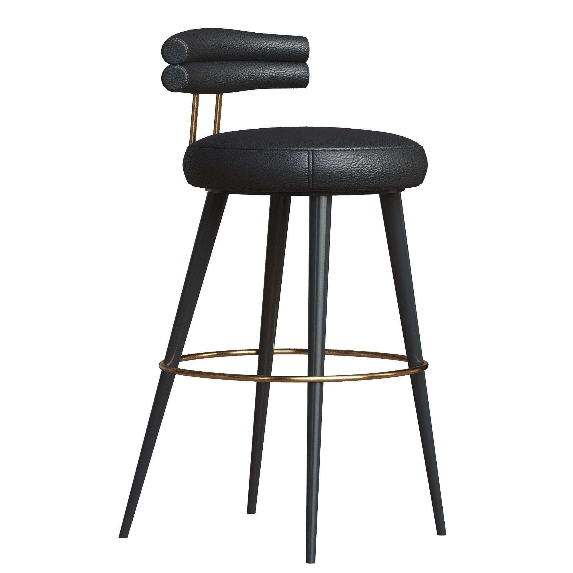 Betsy Bar chair leather metal material black color 3D model | CGTrader