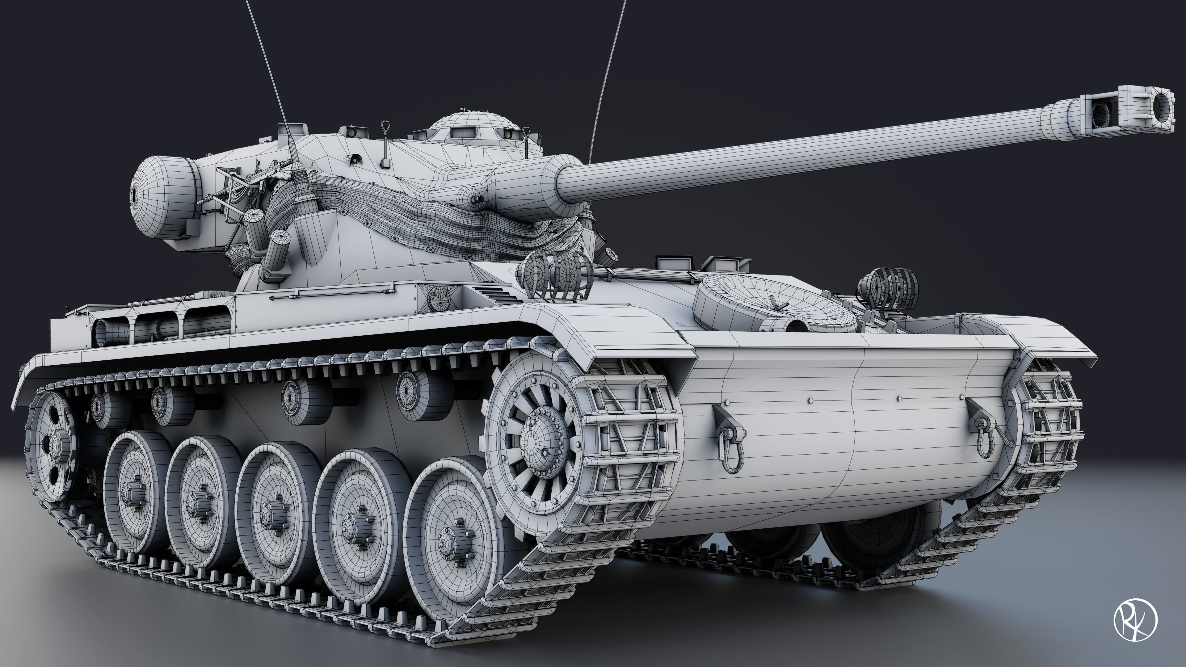 AMX-13 75 PBR Model 3D model | CGTrader