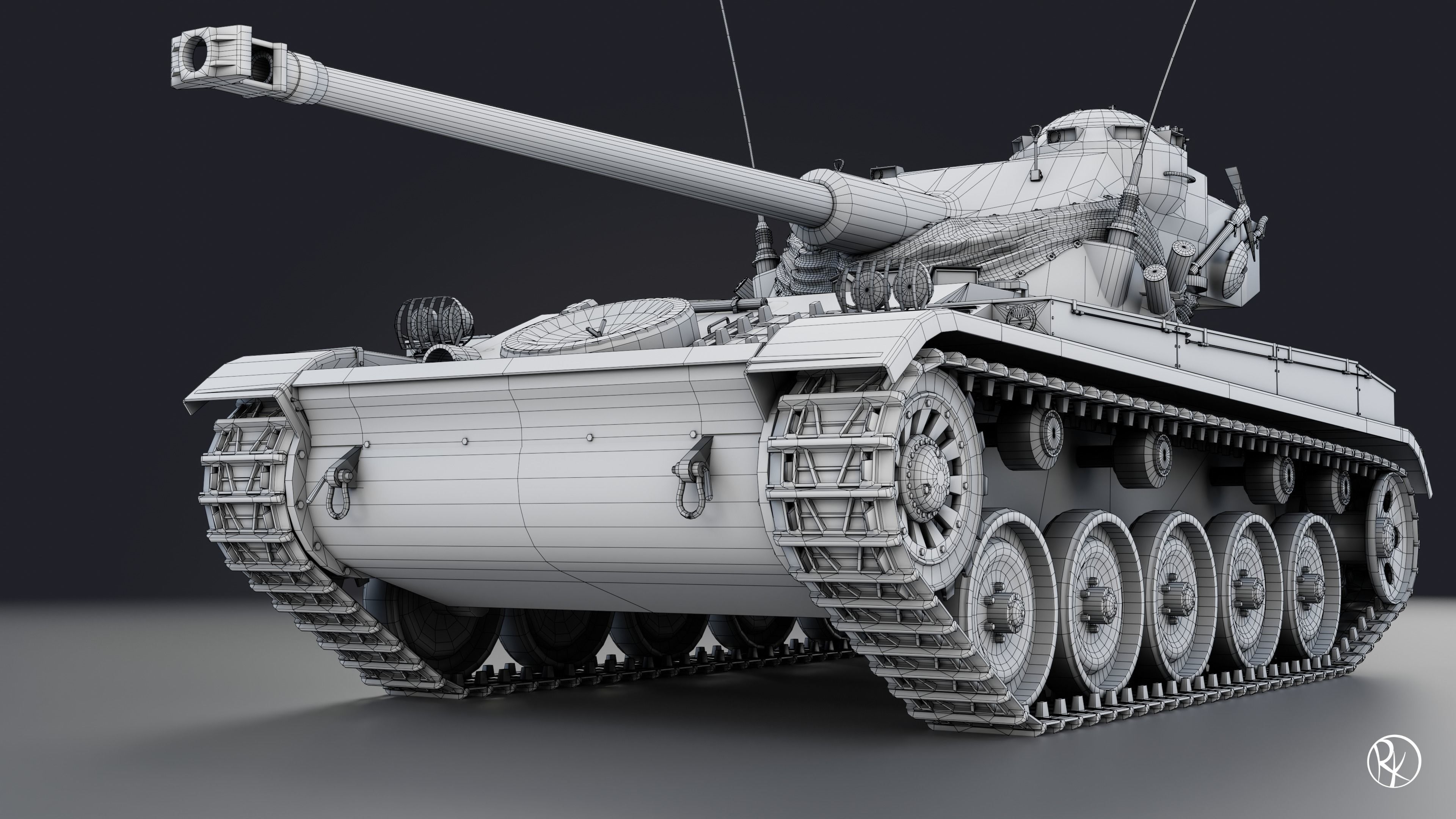 AMX-13 75 PBR Model 3D model | CGTrader