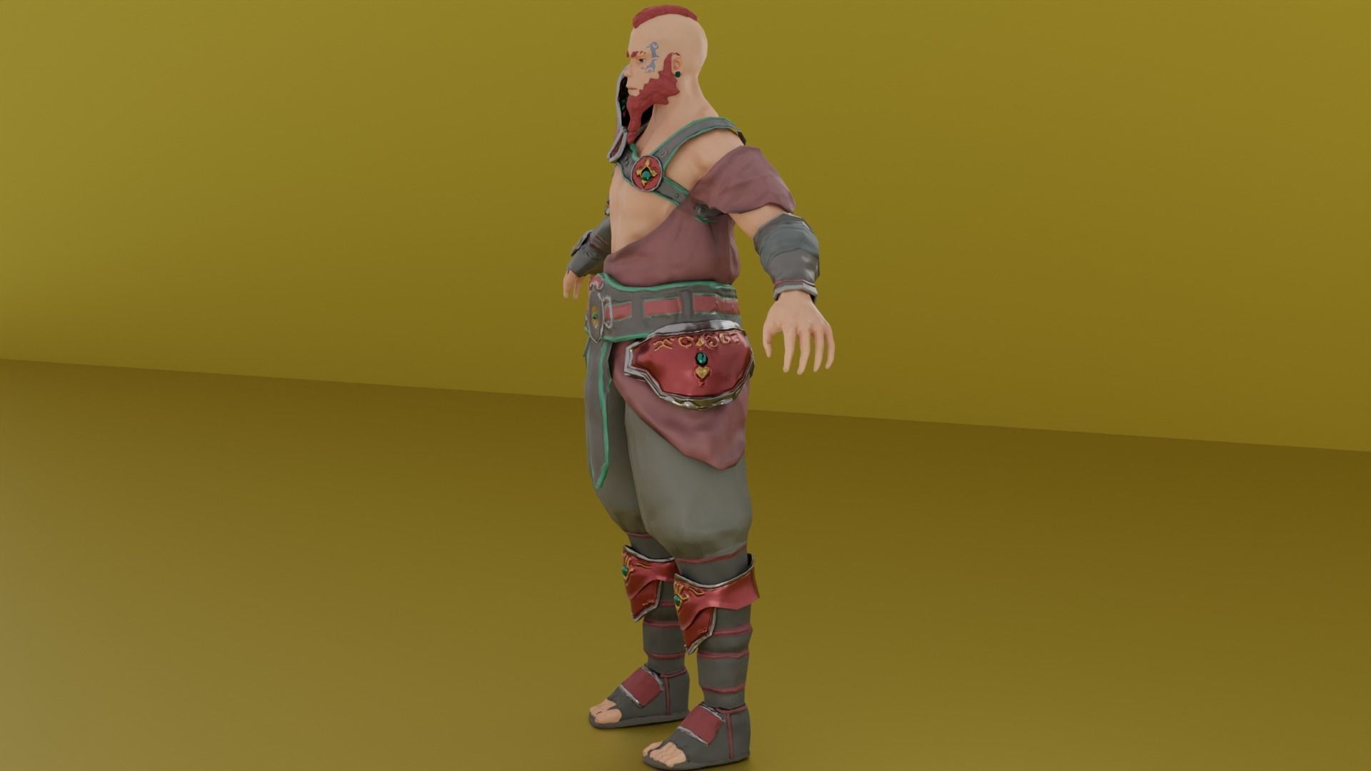 3D model Warrior Character Model- Ulan Low-poly 3D model VR / AR / low ...