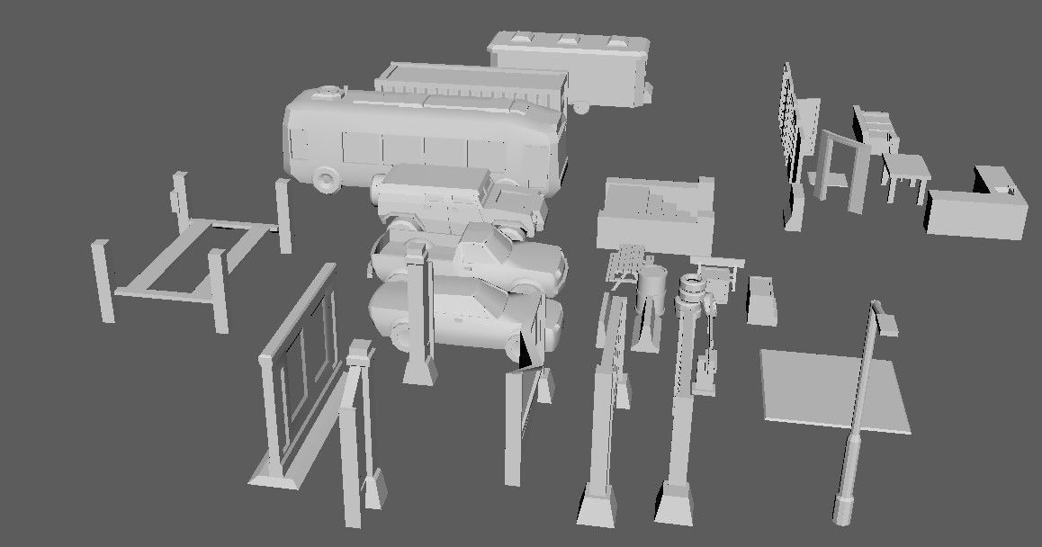 3D model Asset Objects town VR / AR / low-poly | CGTrader