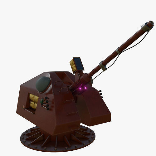 Tower gun Mk03 3D model animated rigged | CGTrader