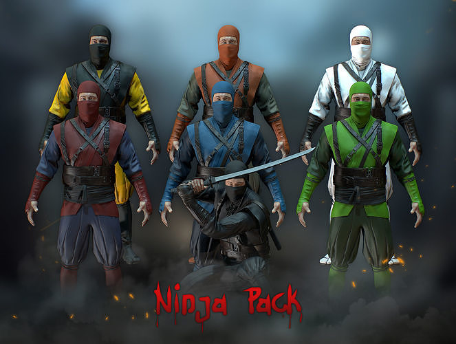 3D model Unity Ready Ninja Pack - GameReady - PBR VR / AR / low-poly ...
