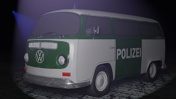 Volkswagen T2 german police car 3D model | CGTrader