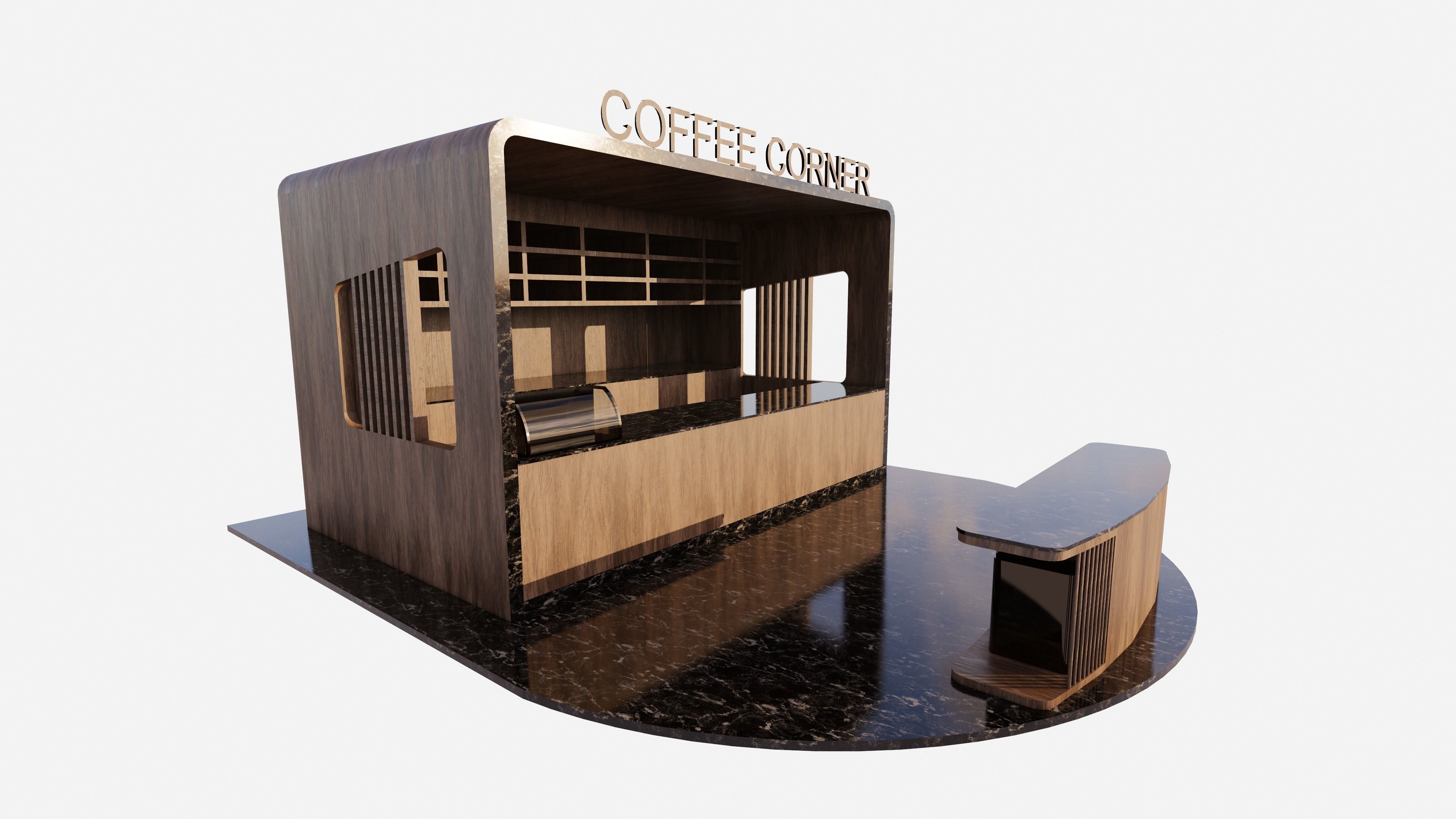 coffee kiosk Revit model 3D model | CGTrader