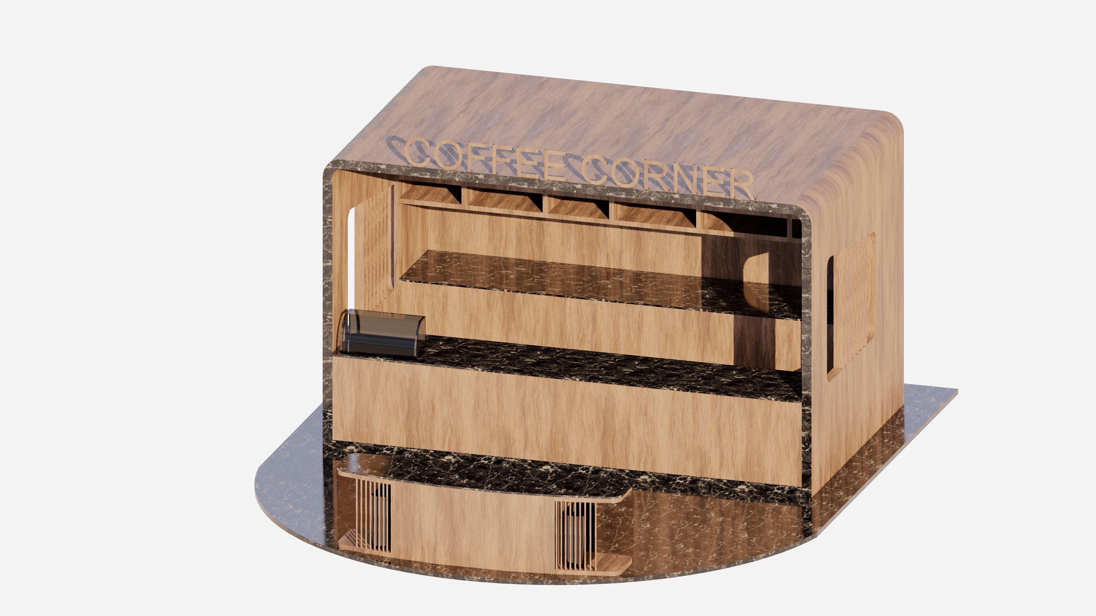 coffee kiosk Revit model 3D model | CGTrader