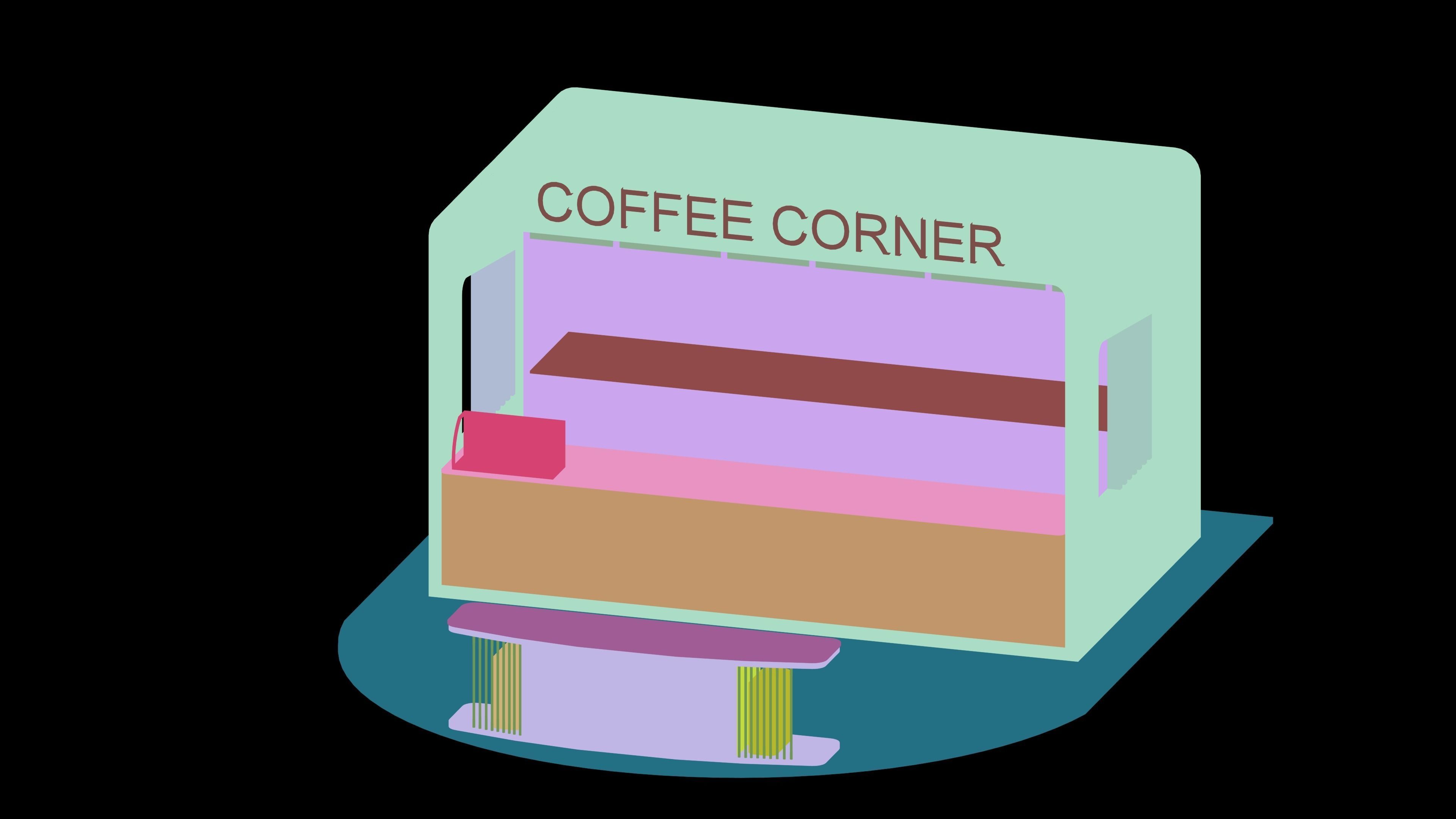 coffee kiosk Revit model 3D model | CGTrader