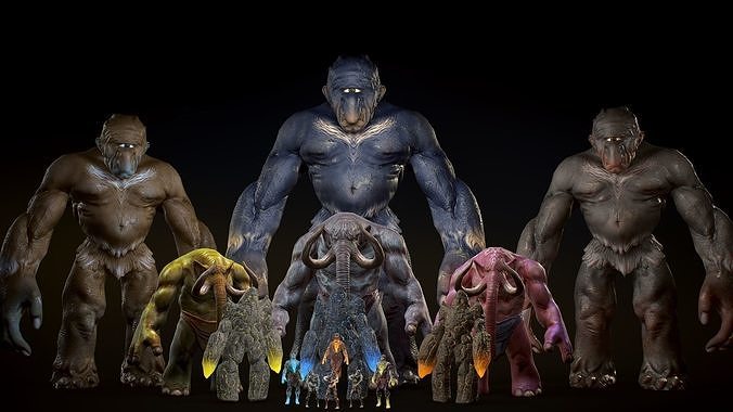 3D model Unity Ready Mythological Creatures Pack - Norse VR / AR / low-poly | CGTrader