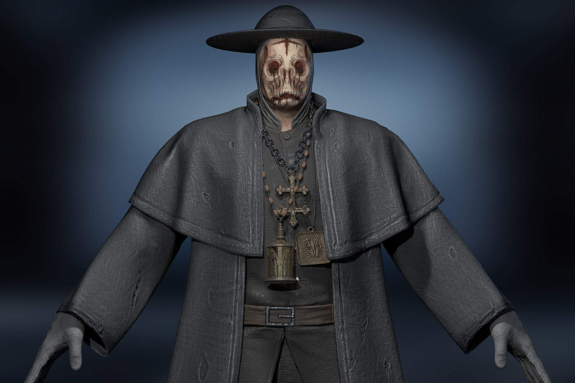 3D model Unity Ready Cursed Priest - Low Poly VR / AR / low-poly | CGTrader