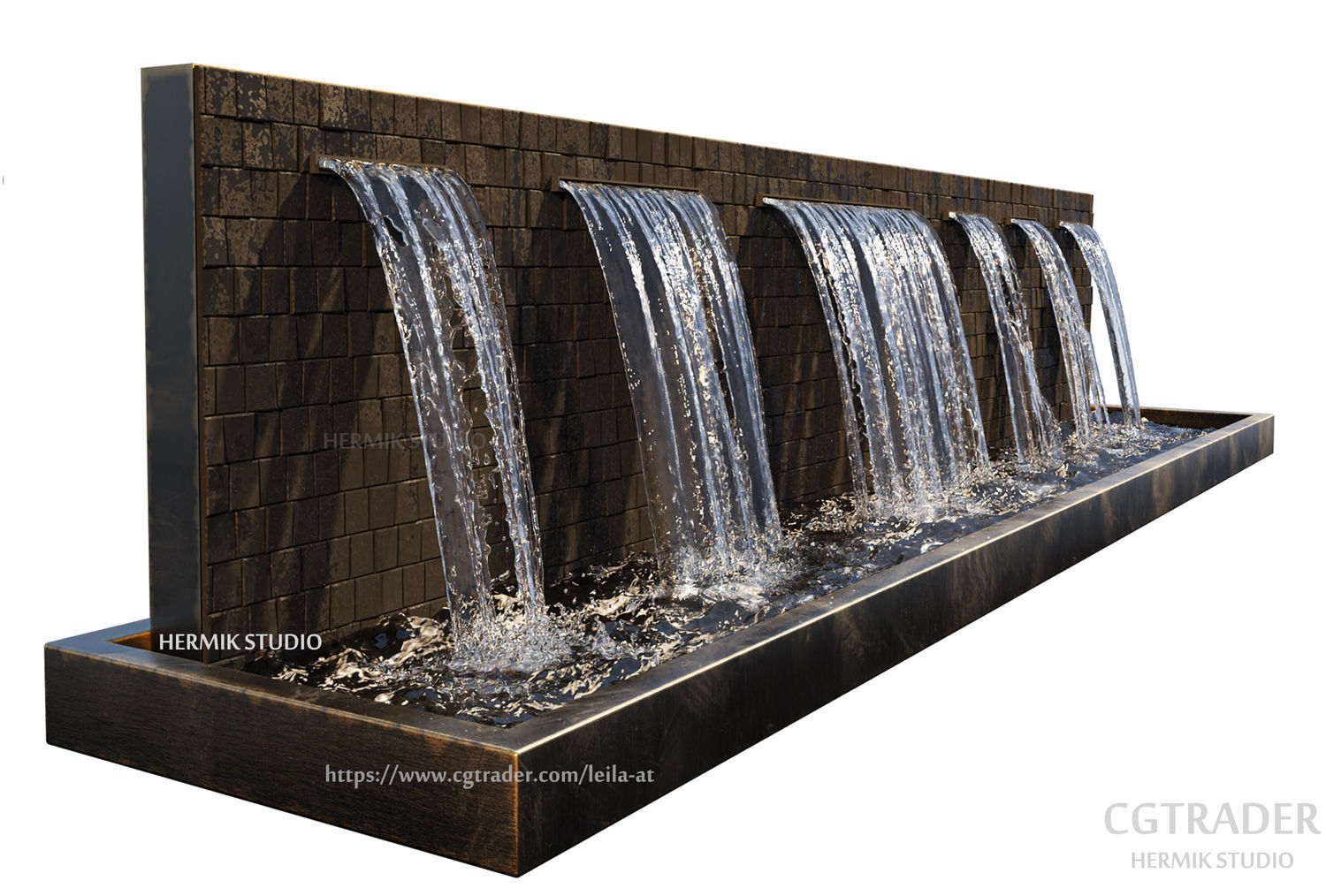 Waterfall Fountains cascade 3D model | CGTrader