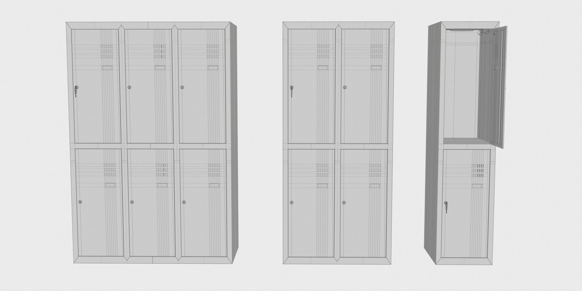 Locker for Dressing Room 2 BLENDER 3D Model Cycles 3D model | CGTrader