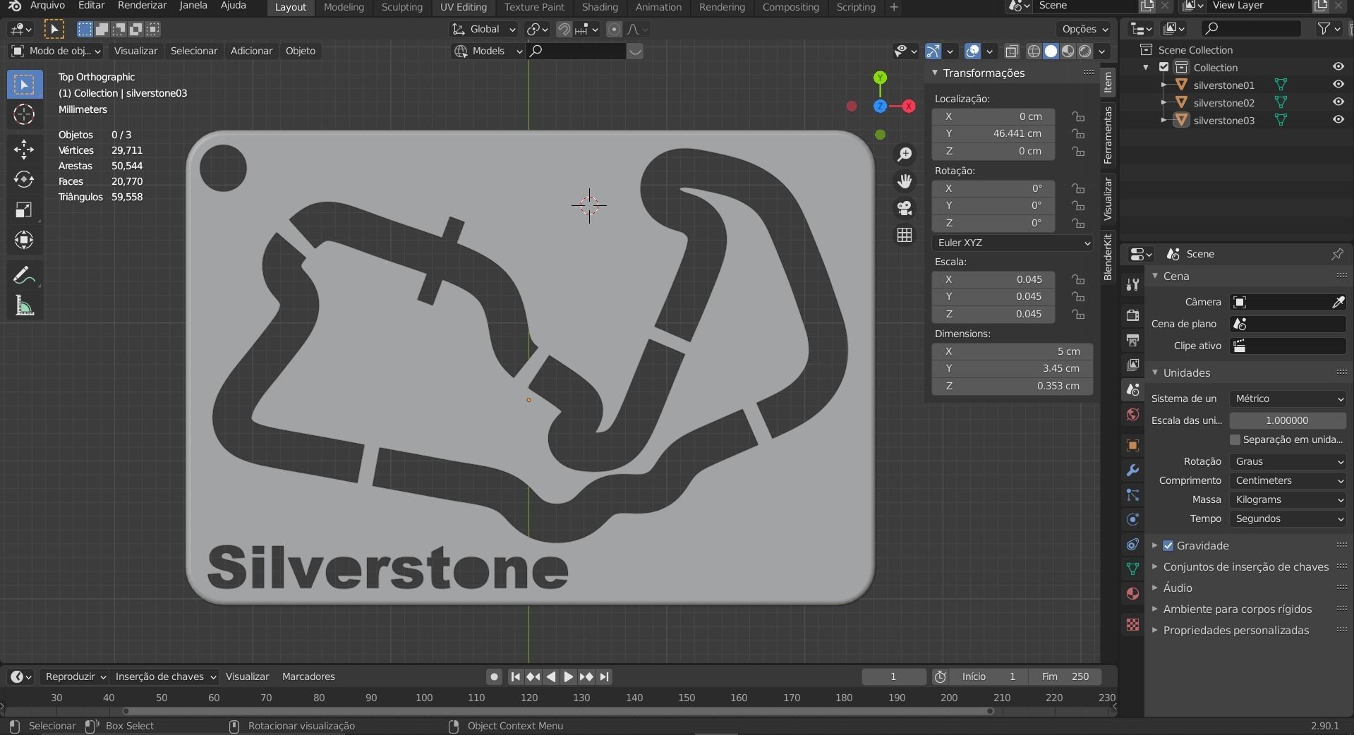 Track Formula 1 keychains Silverstone Print3d - Blender 3d free 3D ...
