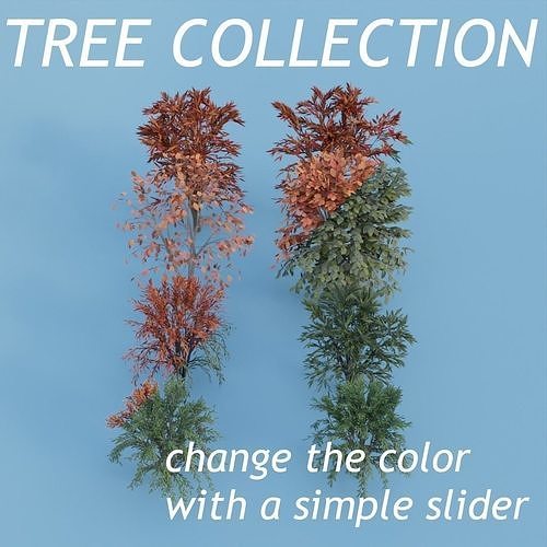 Tree collection change color 3D model animated | CGTrader