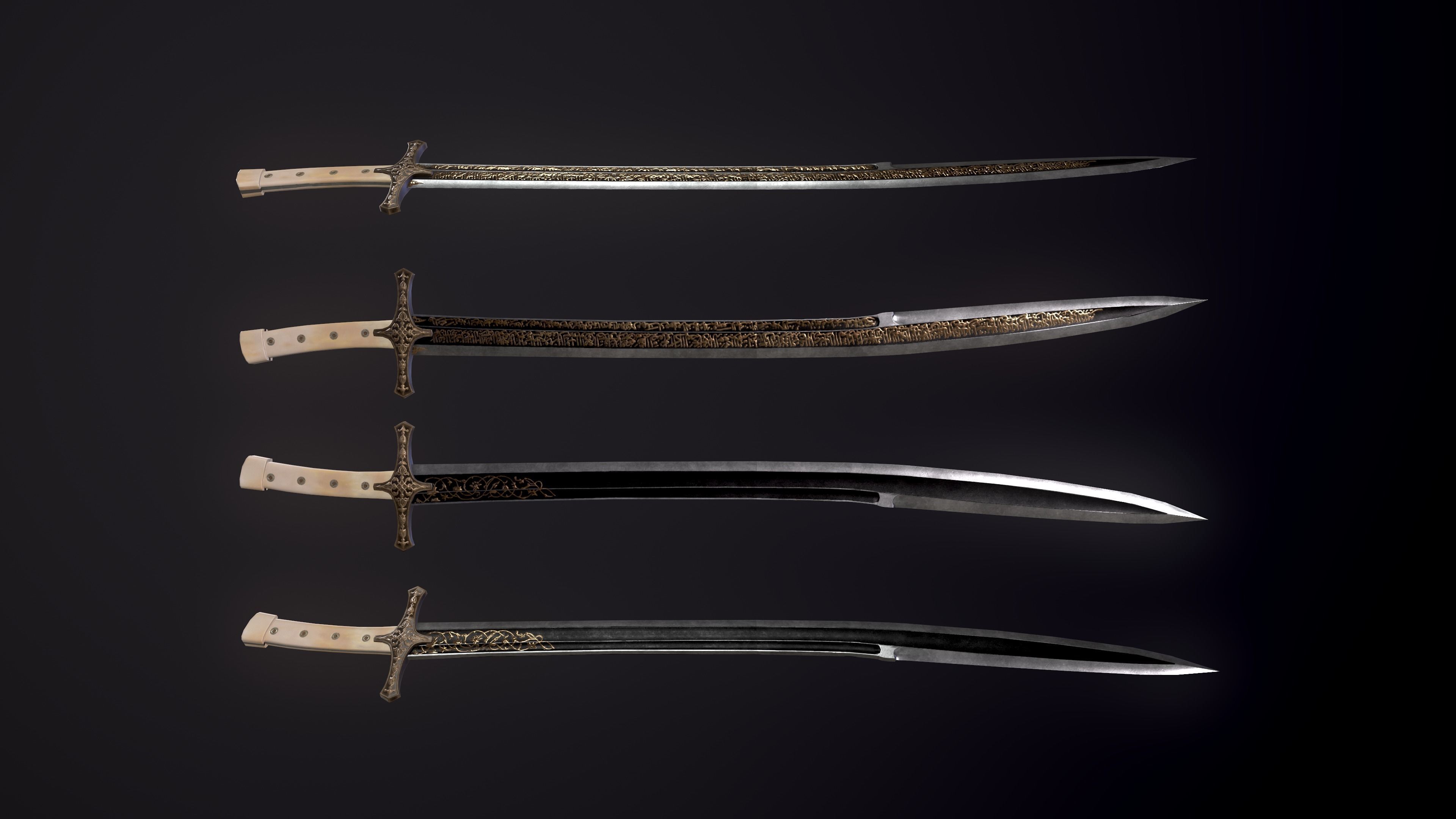 3D model The sword of Sultan Mehmet VR / AR / low-poly | CGTrader