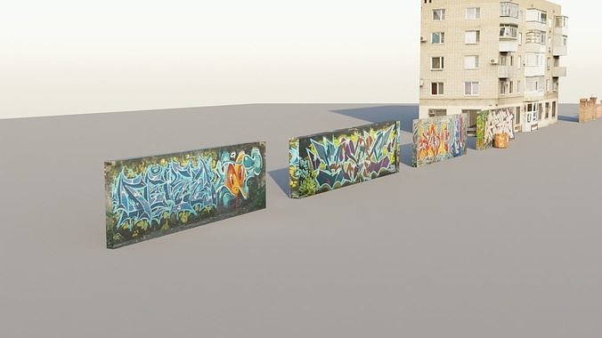 Graffiti Fence free VR / AR / low-poly 3D model | CGTrader
