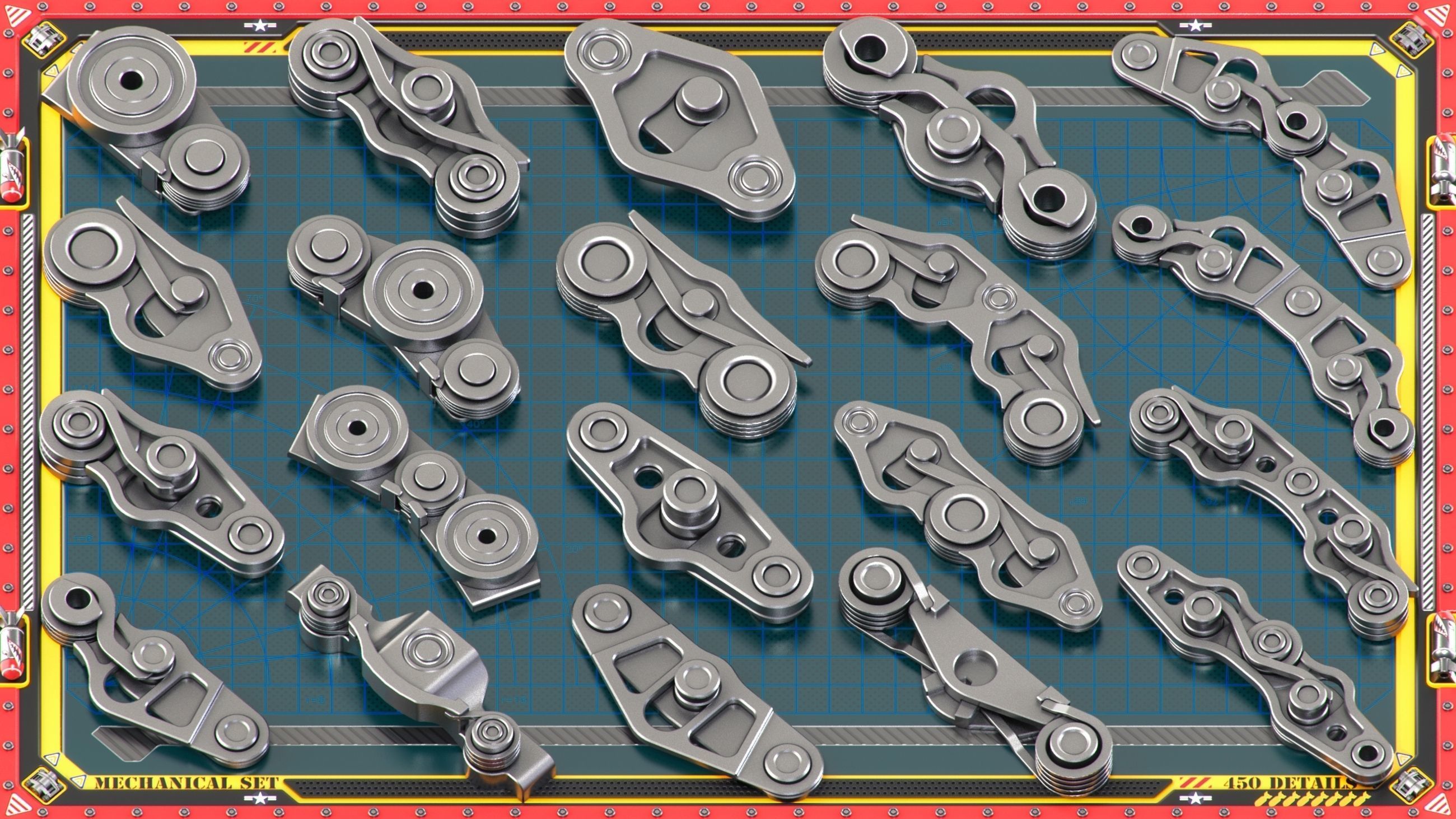 Sci-Fi Hard Surface Mechanical KITBASH 450 DETAILS 3D model | CGTrader