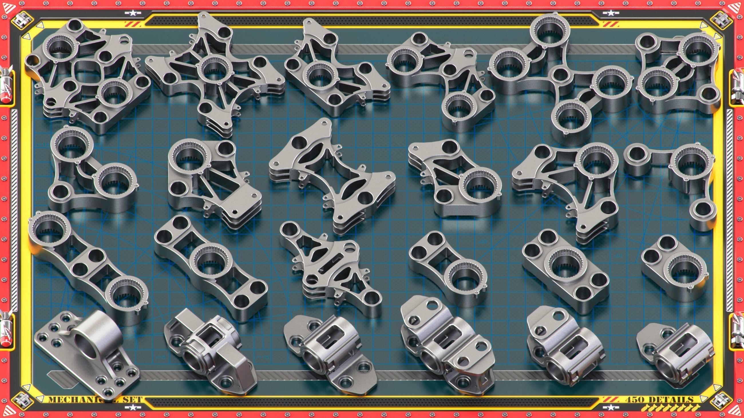 Sci-Fi Hard Surface Mechanical KITBASH 450 DETAILS 3D model | CGTrader