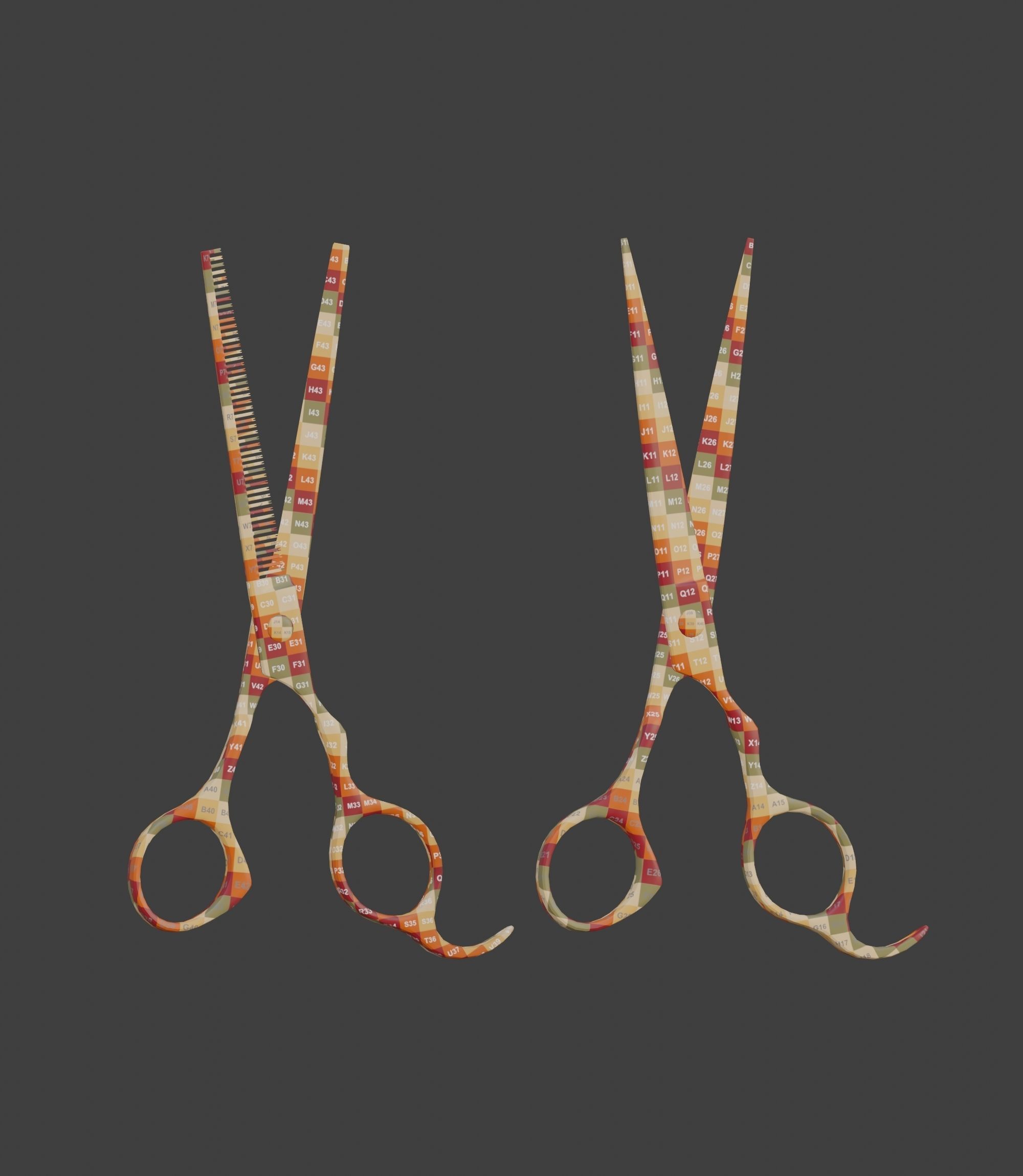 Barber scissors and thinning hair scissors 3D model | CGTrader