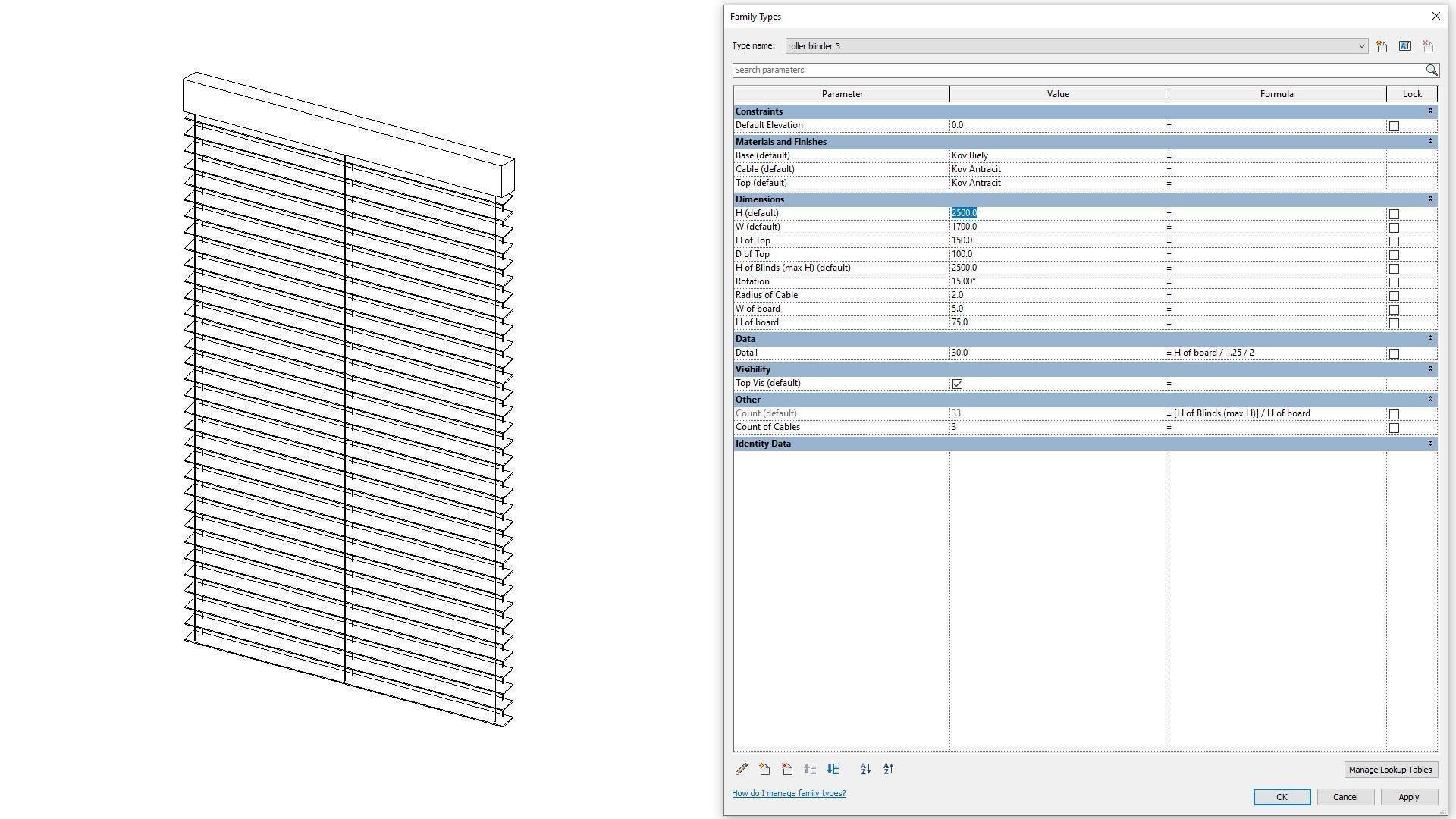 Roller Blinds - Full Parametric Revit Family 3D model | CGTrader