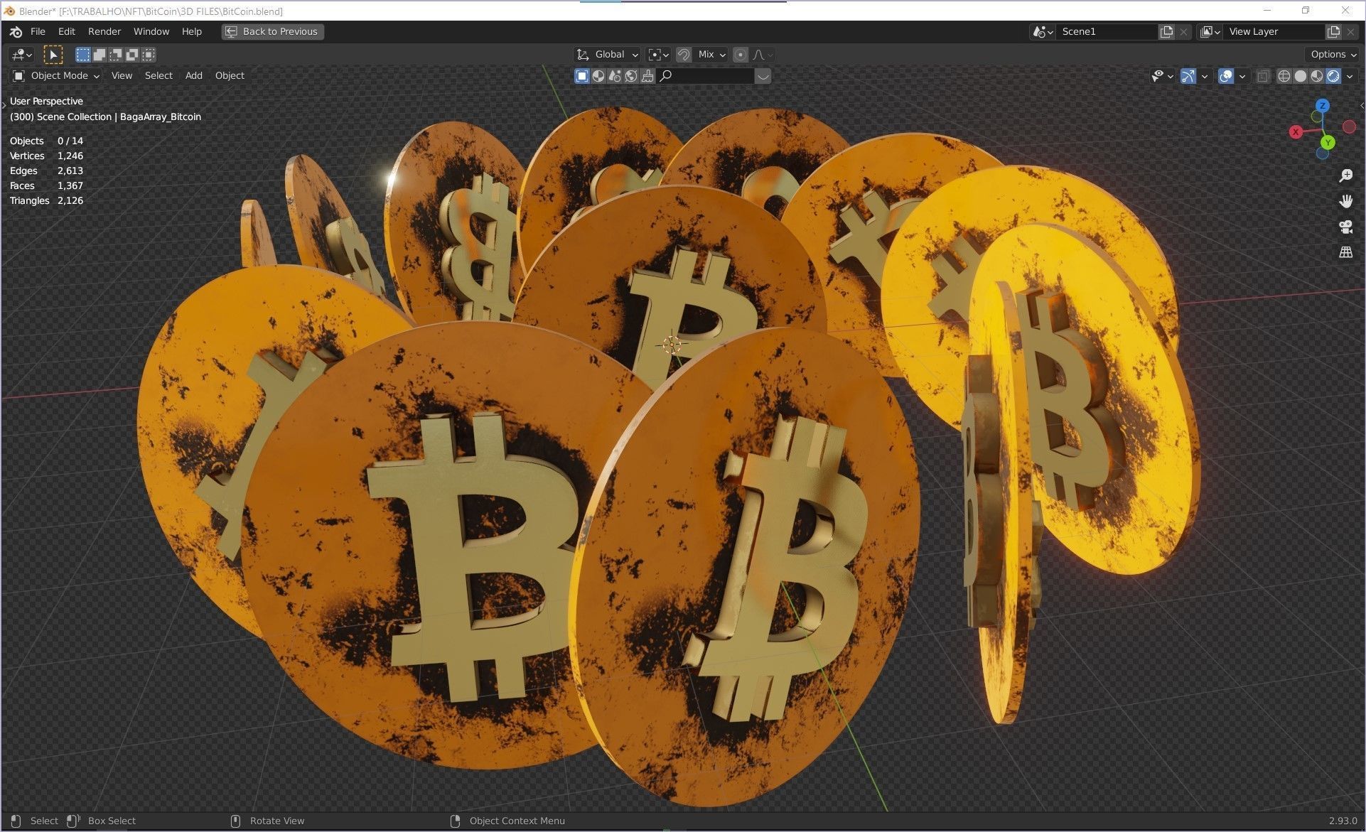 3D model Damaged Bitcoin Realistic 3D model VR / AR / low-poly | CGTrader
