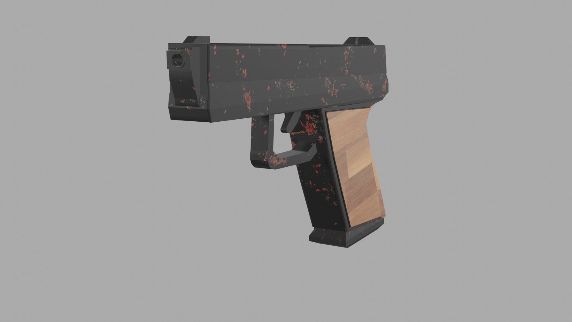 Low Poly Pistol gun 3D model | CGTrader