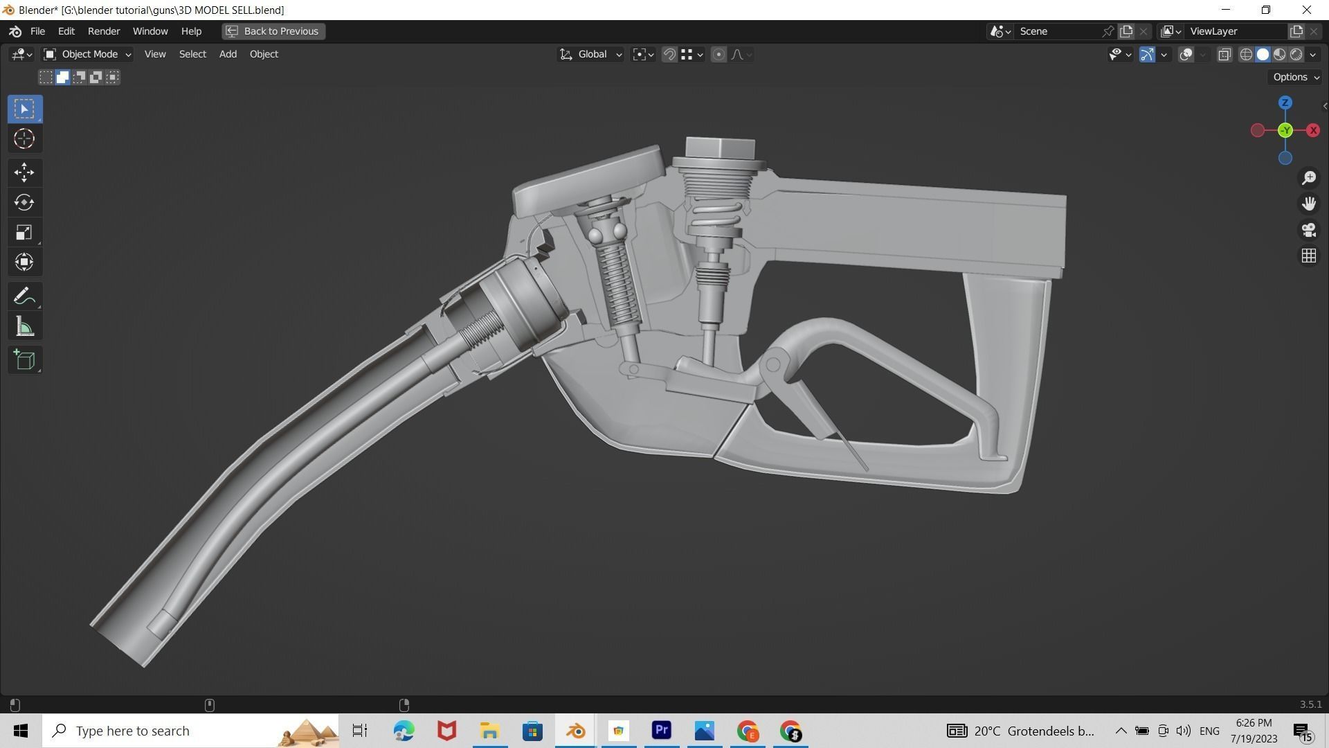Fuel Nozzle 3d model 3D model rigged | CGTrader