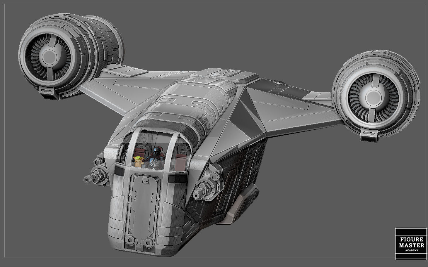 RAZOR CREST WITH COCKPIT MANDALORIAN STARWARS DISNEY 3D model 3D ...