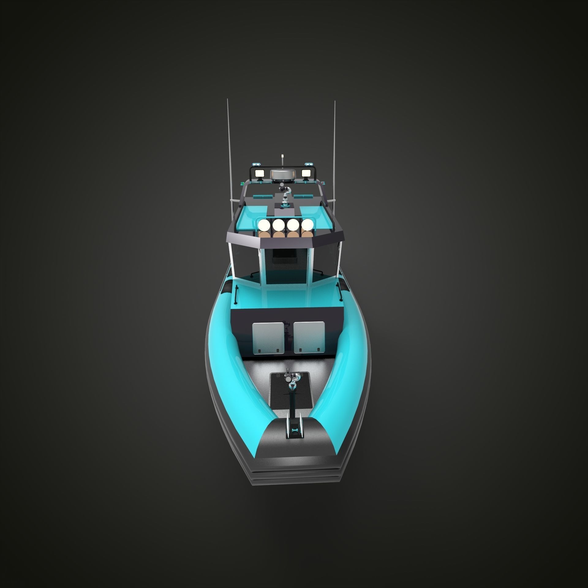 Fast Patrol boat blue 3D model | CGTrader